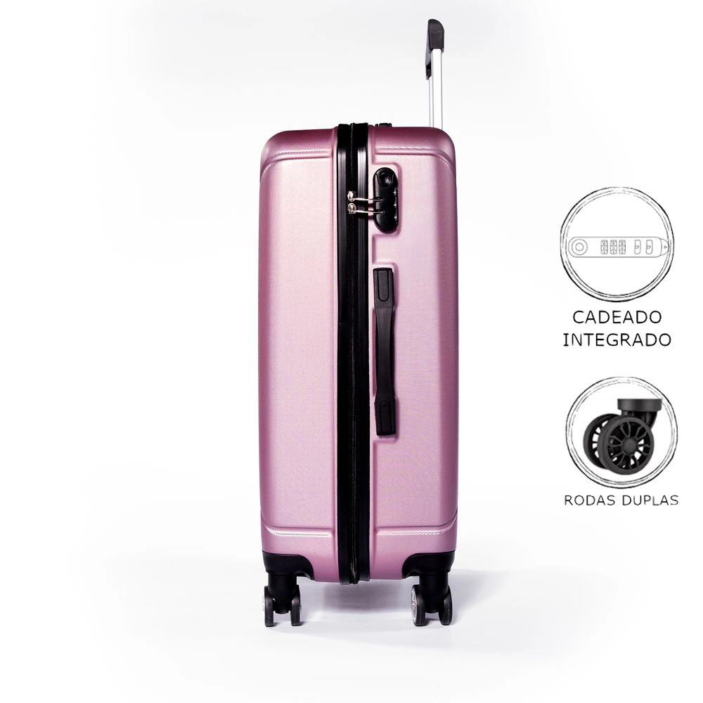 Mala de Viagem Grande Vilabon VB0227 Abs Cadeado Integrado Rodas Duplas ...