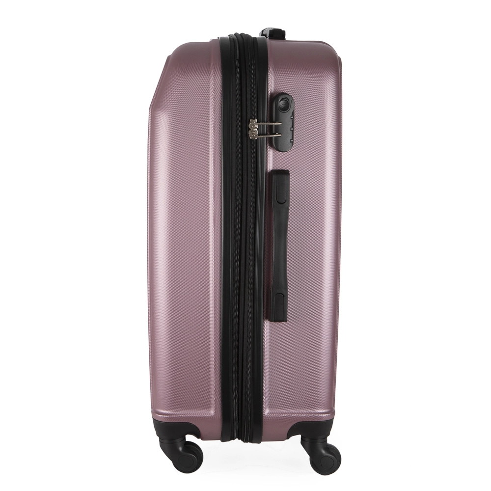 Mala de Viagem Media em Abs Ika Continental Cadeado Embutido Rodas Giro 360 Rose | FID Comex