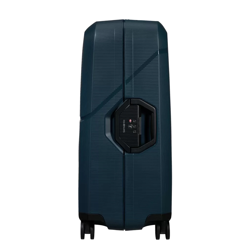 Mala Média Magnum Eco Samsonite Polipropileno Cadeado Tsa e Rodas Duplas Giro 360 Azul | FID Comex